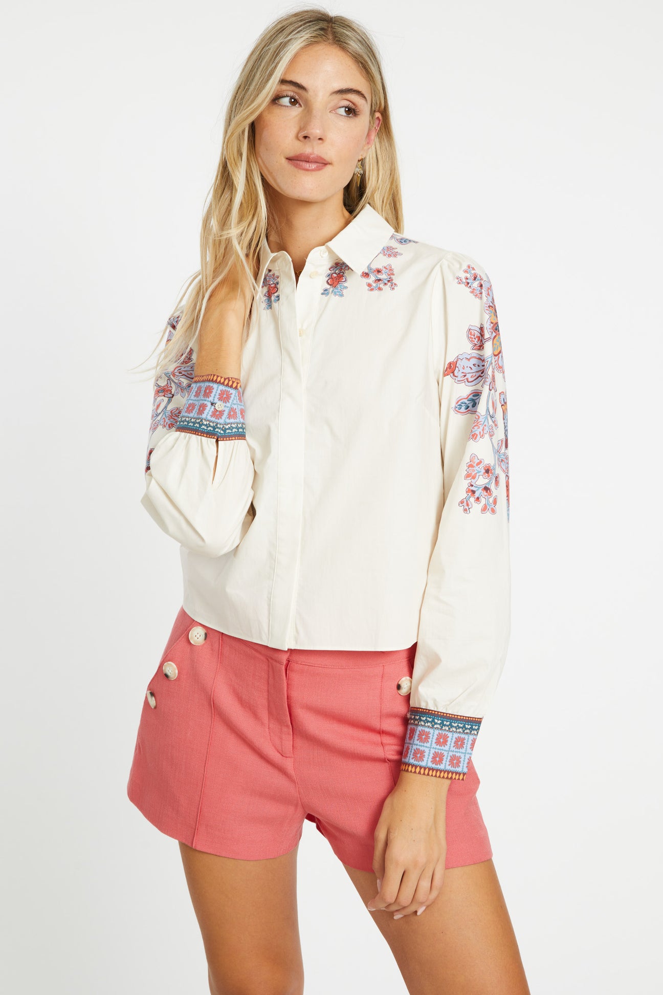 Audrey Woodblock Bloom Top - CABALLERO COLLECTION